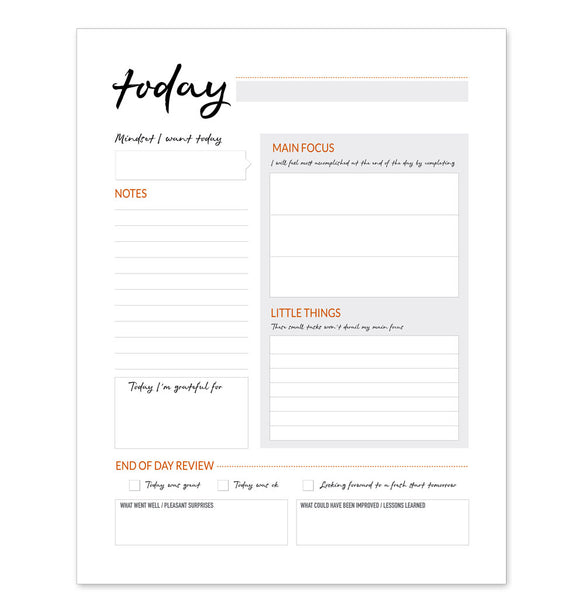 Daily Focus Notepad: Task-List + Daily Notepad – One Love Paper Co.